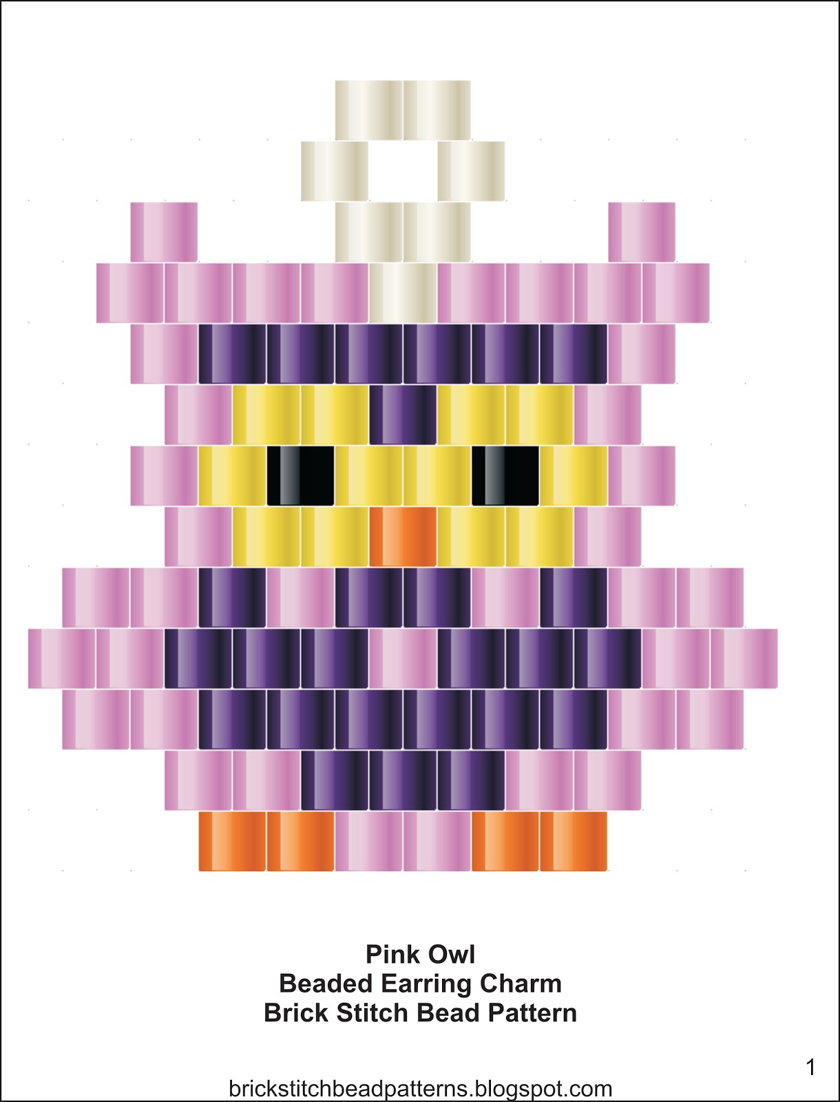 Brick Stitch Bead Patterns Journal: Pink Owl Brick Stitch Beaded ...