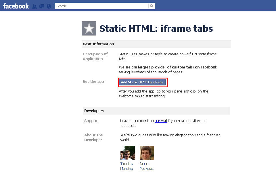 วิธีการสร้าง Tab ใน Facebook FanPage ด้วย Static HTML: iframe tabs