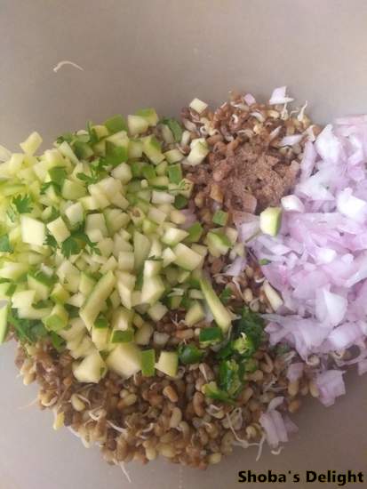 Shoba's Delight: Sprouted Matki or Moth Beans Salad