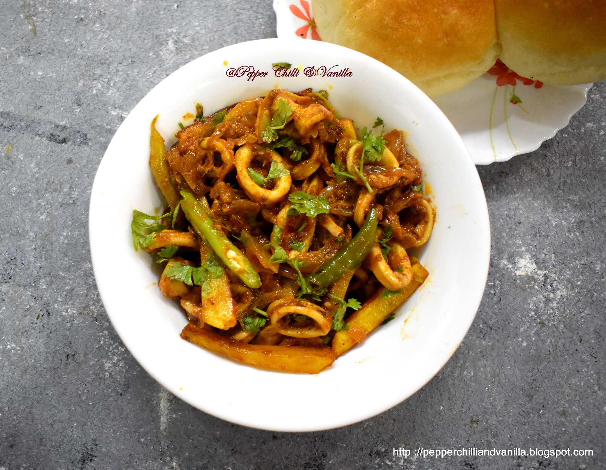 Squids Chilli Fry/Calamari Chilli Fry | Pepper, Chilli and Vanilla