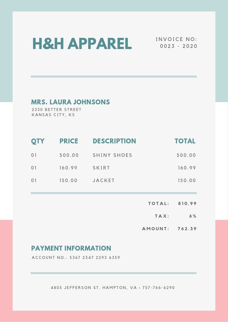Invoice Inspiration - Invoice Template