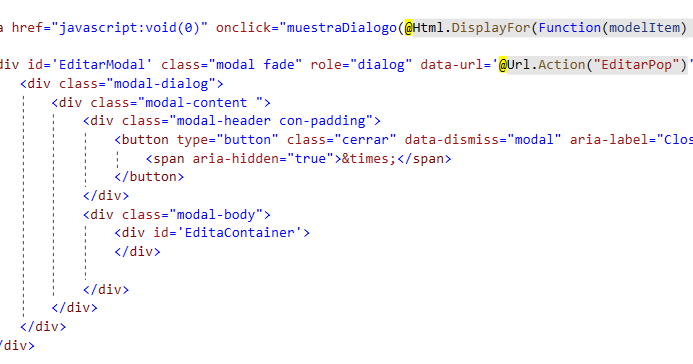 Ligth Knight Ventana Modal En Aspnet Mvc Usando Vistas Parciales Jquery Bootstrap Y Vbnet