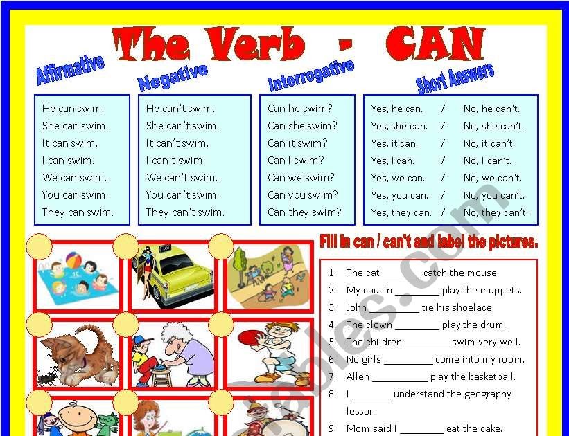 LET´S LEARN ENGLISH IN A FUN WAY!: ENSP-VERB CAN- 7° GRADE