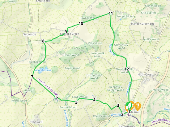 Hertfordshire Walker: Walk 58: The Wadesmill NW Loop
