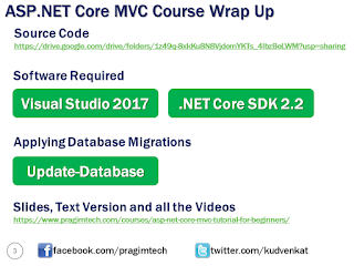 Sql server, .net and c# video tutorial: ASP.NET Core MVC course wrap up ...