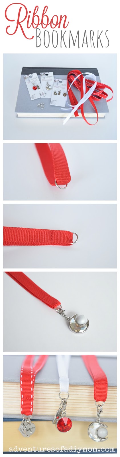 How To Make Ribbon Bookmarks With Charms Adventures Of A DIY Mom How To Make Ribbon Bookmarks With Charms Adventures Of A DIY Mom