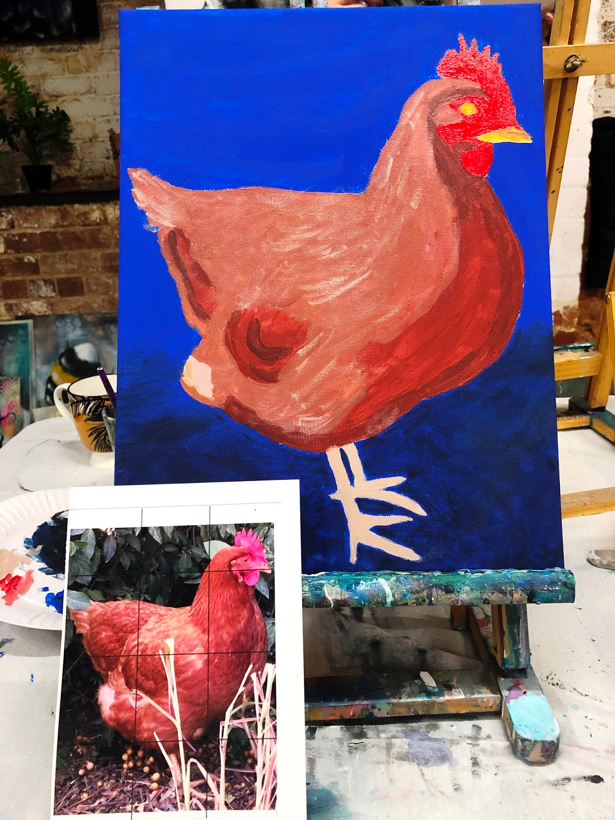 2 Happy Hens: My Second Chicken Painting