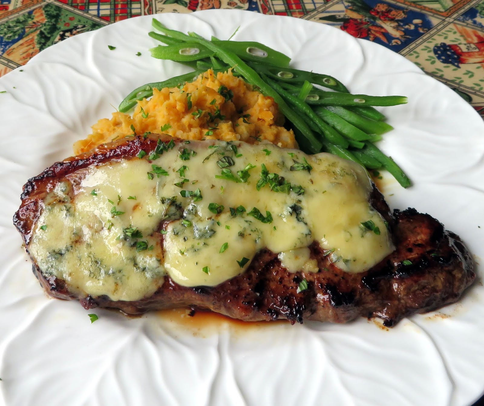 Stilton Steaks with Sweet Potato & Garlic Mash | The English Kitchen