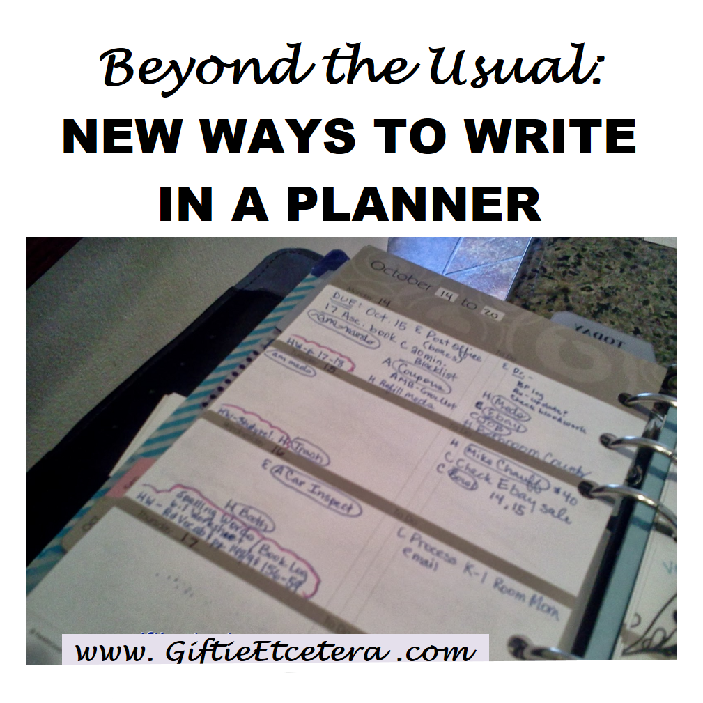 Beyond The Usual: New Ways To Write In Your Planner | Giftie Etcetera ...