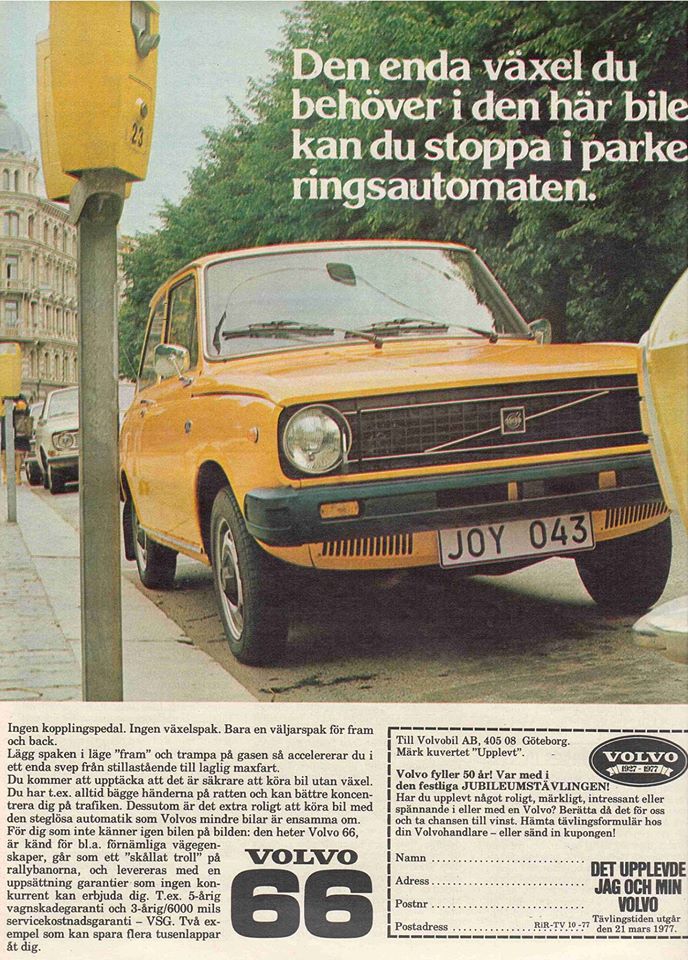 Nostalgorama: Reklam för Volvo 66 1977