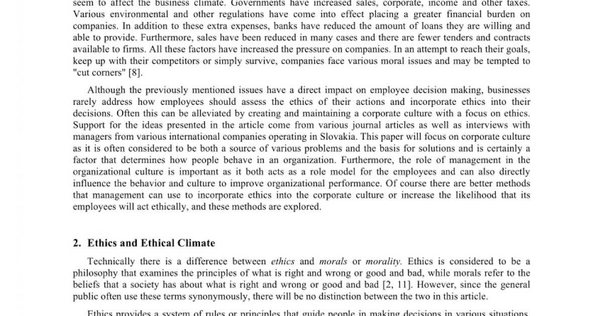 essay examples: ethics essay