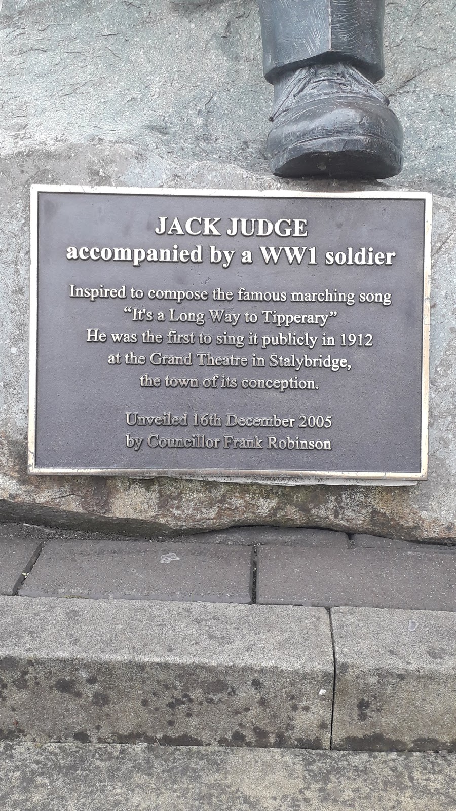 War Graves and Memorials: Stalybridge Jack Judge "Tipperary" Memorial