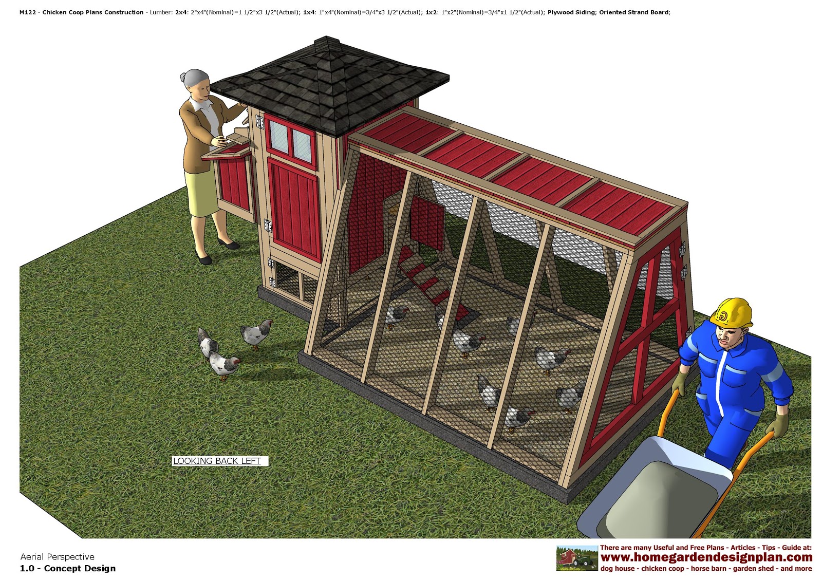 home garden plans: M122 - Chicken Coop Plans Construction _ 0520