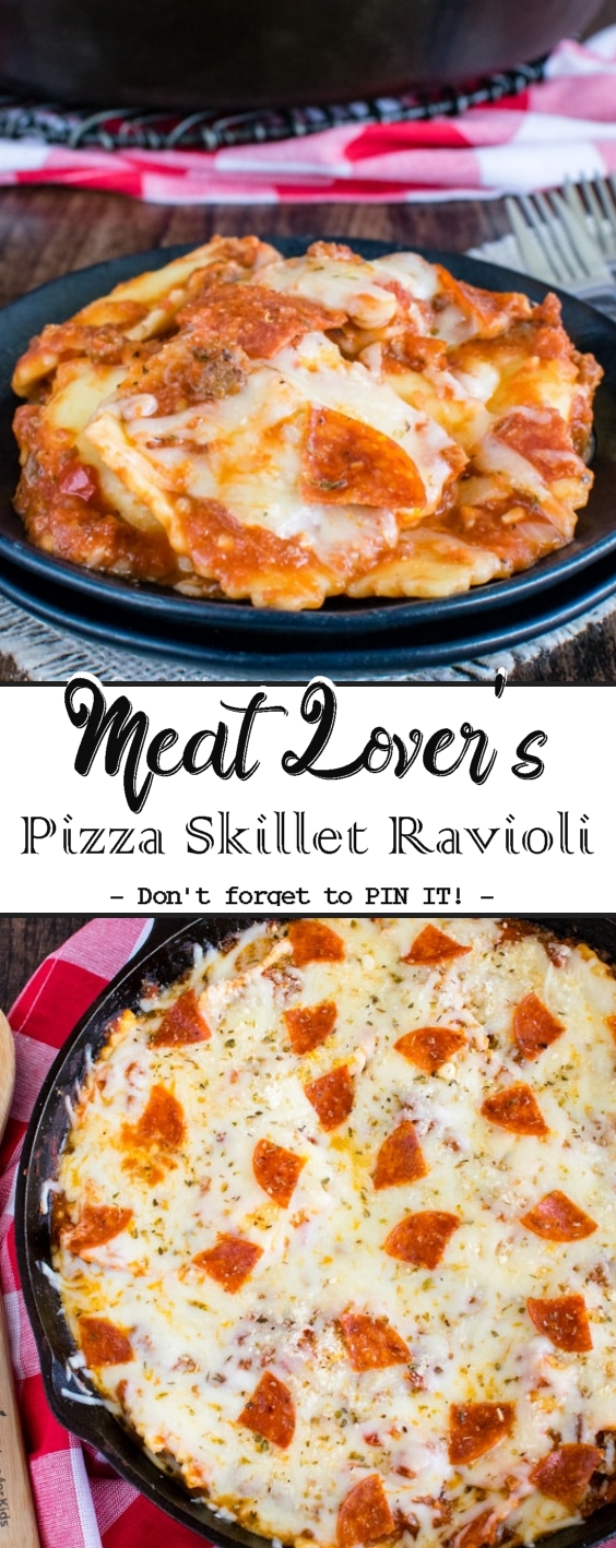 Meat Lover’s Pizza Skillet Ravioli - Just Easy Recipe
