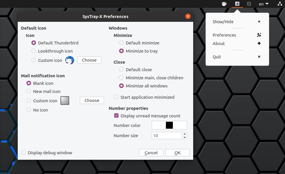 SysTray-X Is A Thunderbird 68+ Tray Icon With Unread Email Counter And ...