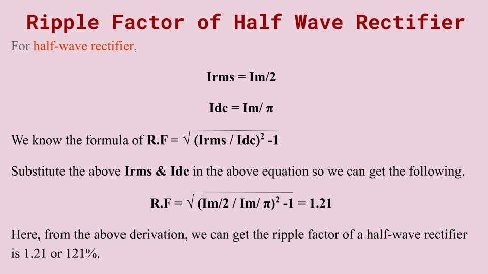 DrMBJ's Blog of Physics: Ripple factor of rectifiers