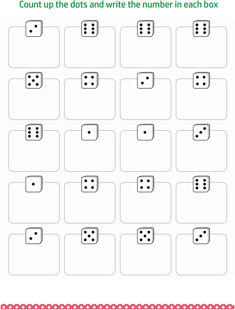 worksheets: Count Up The Dots And Write The Number In Each Box