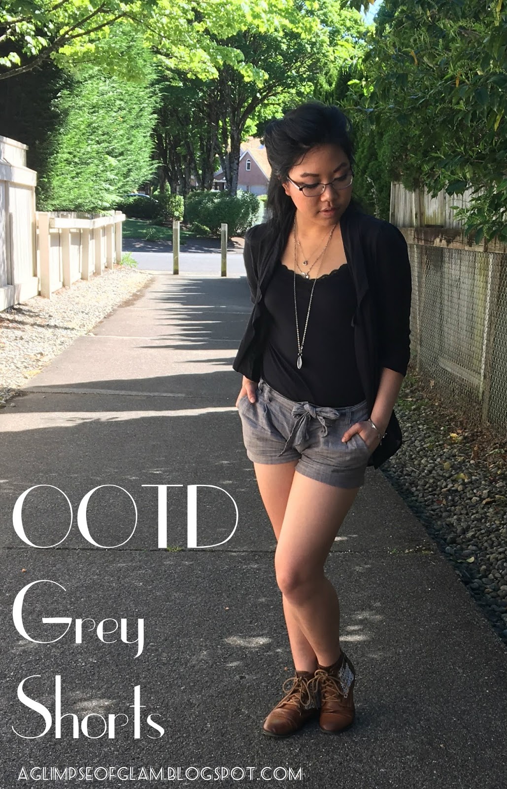 OOTD: How I Style These Well Loved Grey Shorts - A Glimpse of Glam
