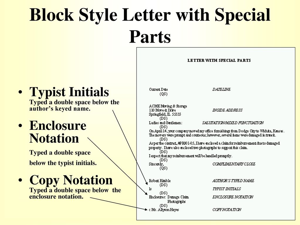 Business Letter Format Enclosure Notation - Formal Letter
