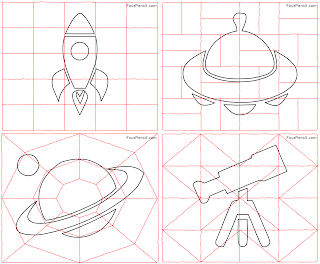Four grid: Free printable Space grid line drawing worksheet/activity ...