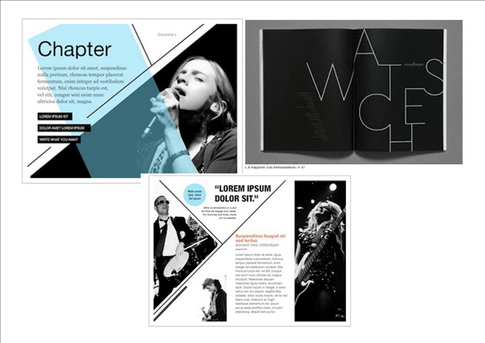 Josh Vile AS Media: Drafting and planning: Layout of magazine ideas.