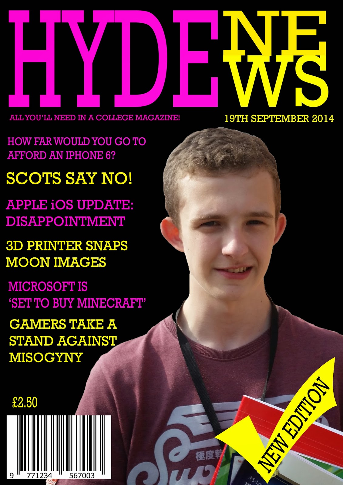 AS MEDIA STEPHANIE: Research and Planning: My college magazine Front Cover