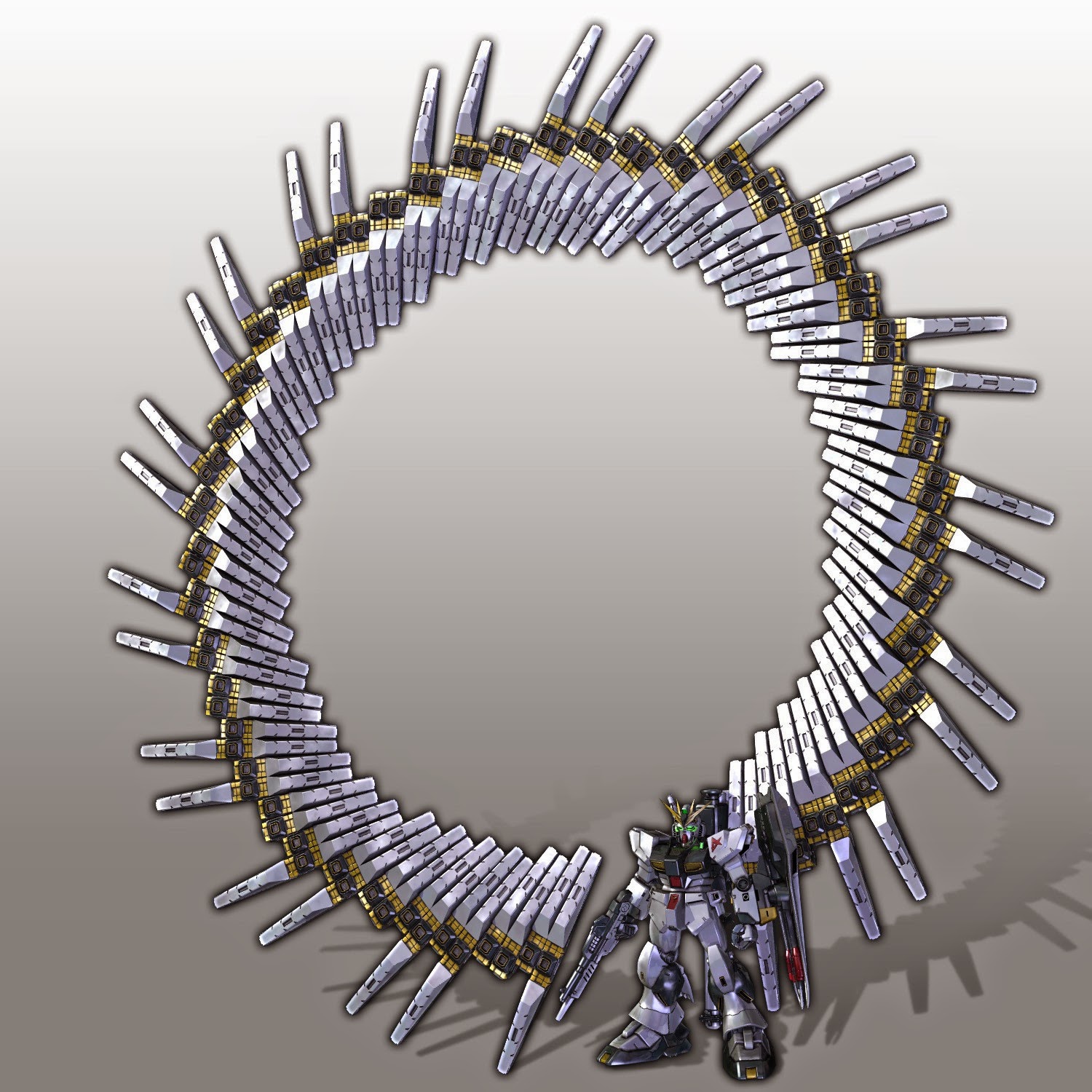 nu Gundam with Over Kill Multiple Fin Funnel