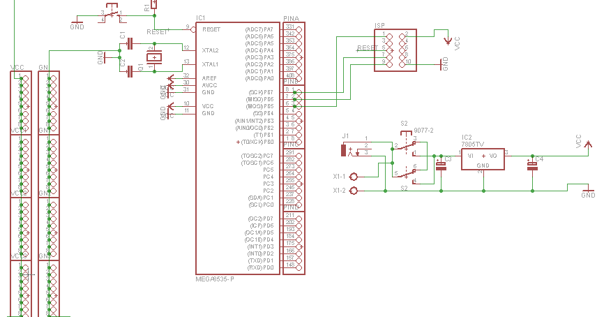 Membuat Skematik Sistem Minimum (sismin) ATmega8535 di Eagle