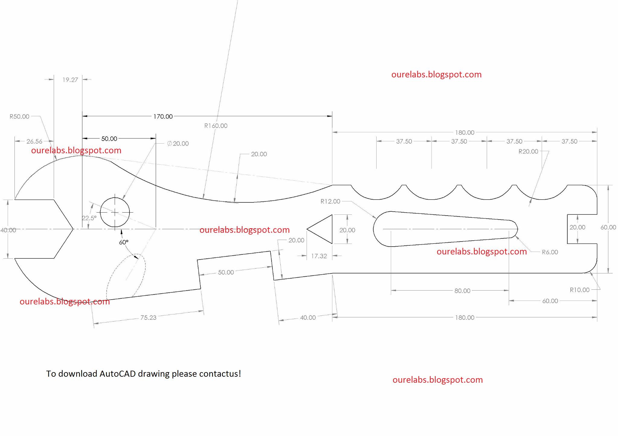 AutoCAD practice parts for Learners ~ Ourengineeringlabs