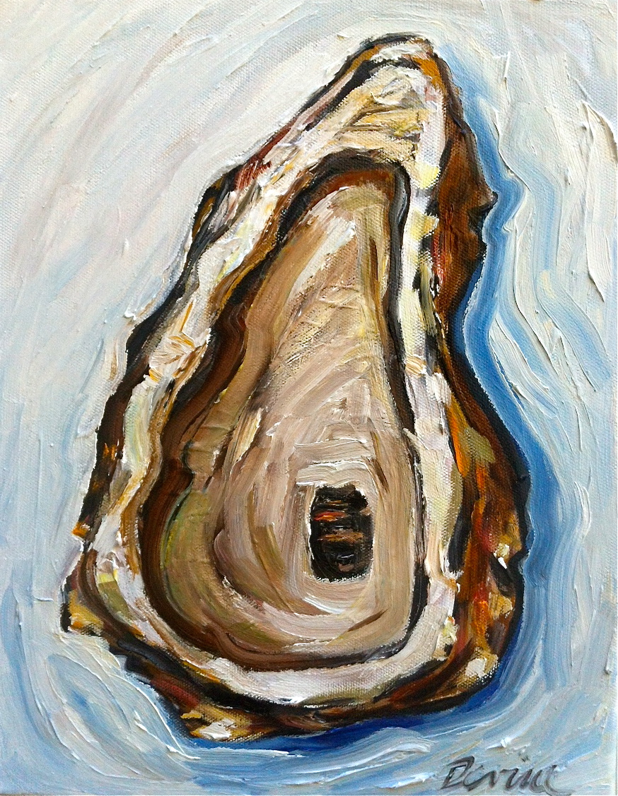 Devine Paintings: Original Pretty Oyster Shell Oil Painting