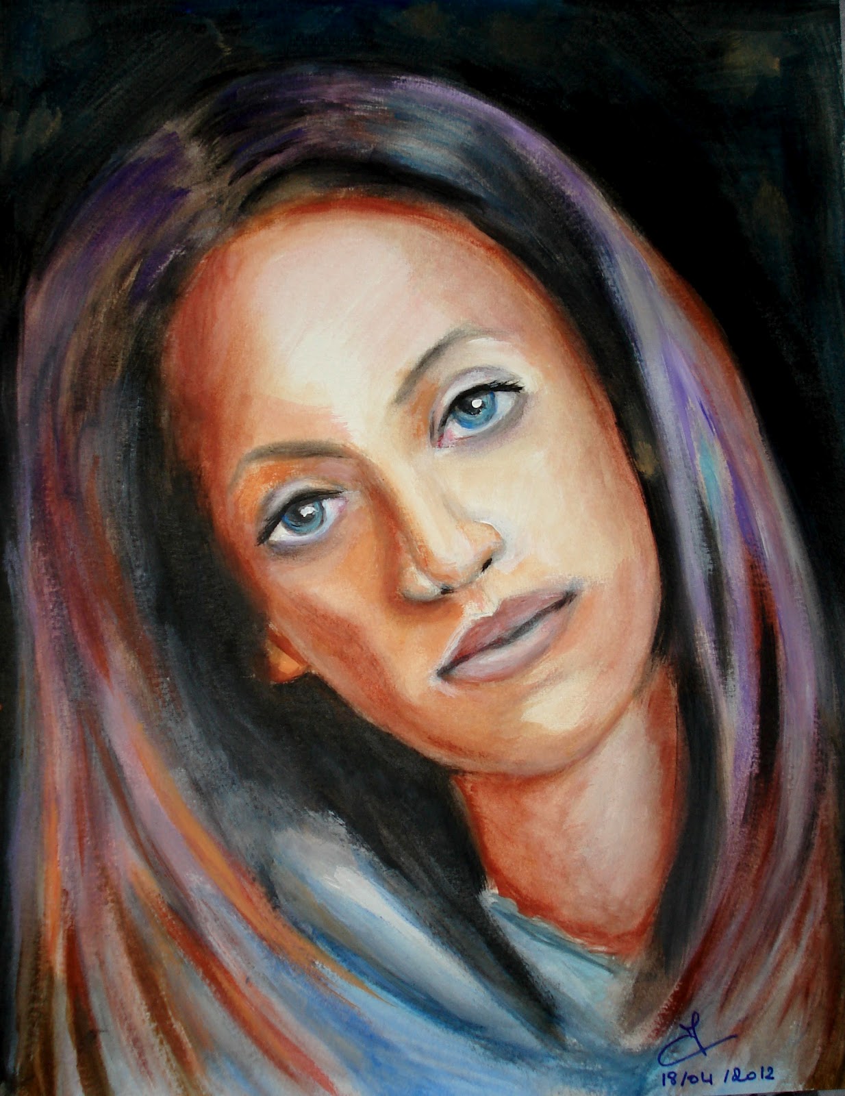 Peintures et portraits. Acrylique et pastel.: Portraits de femmes à l ...