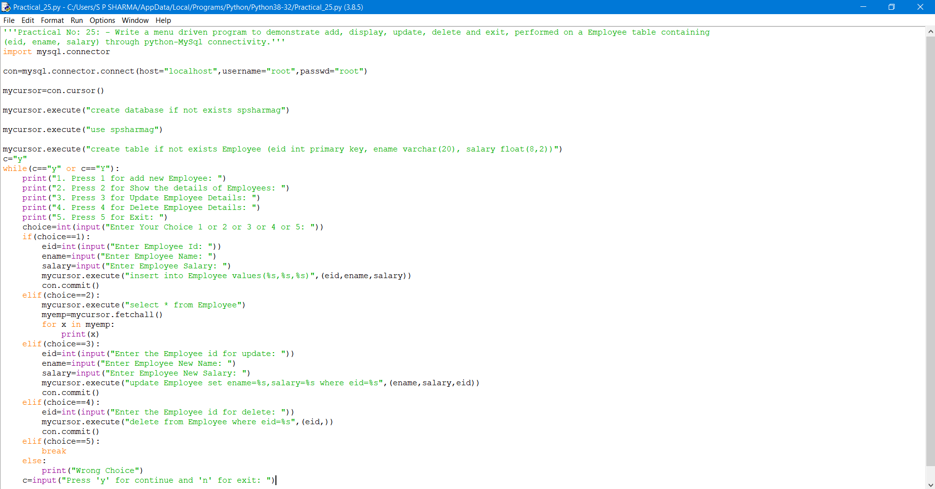 TGTPGTCS: Practical - 25: Python MySql Connectivity for class 12 CS and ...