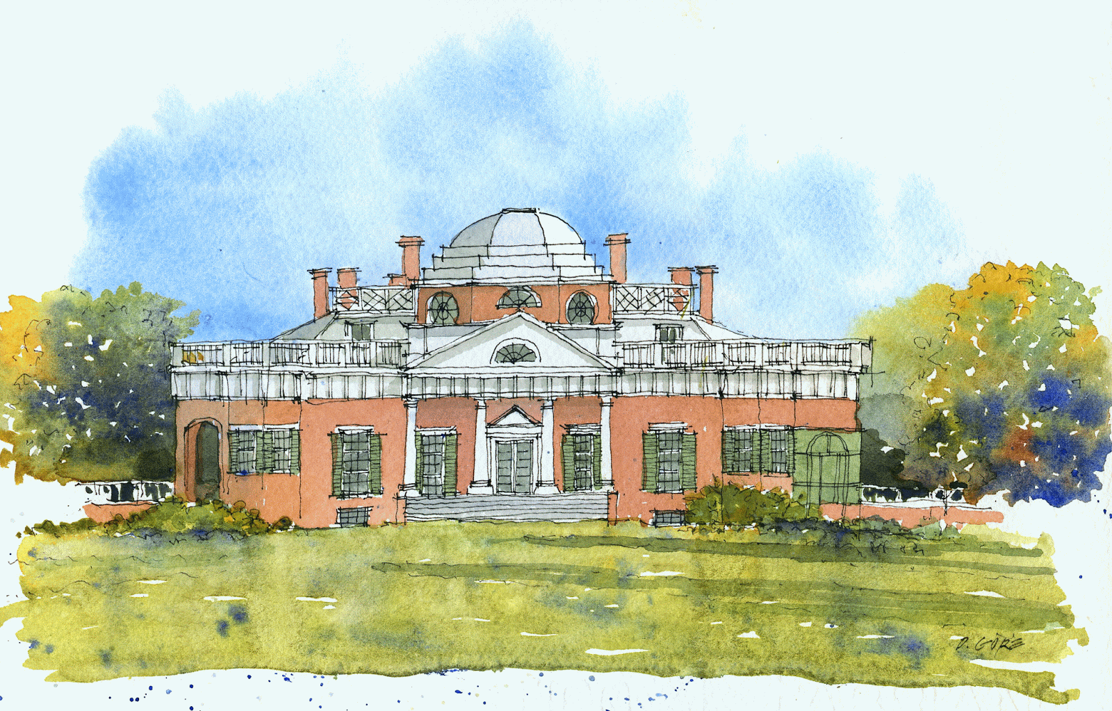 Urban Sketchers Midwest: Road Trip - Monticello (Home of Thomas Jefferson)
