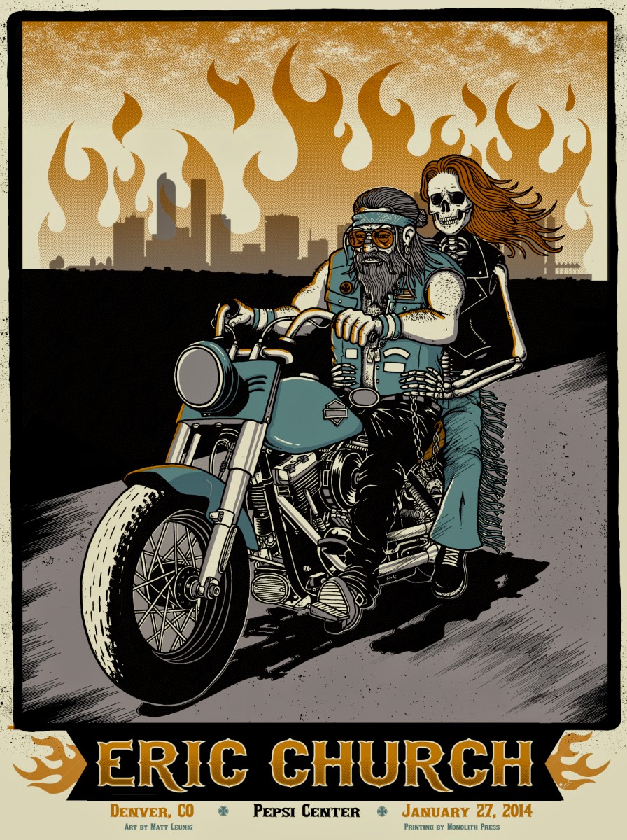 INSIDE THE ROCK POSTER FRAME BLOG: Matt Leunig Eric Church Denver ...