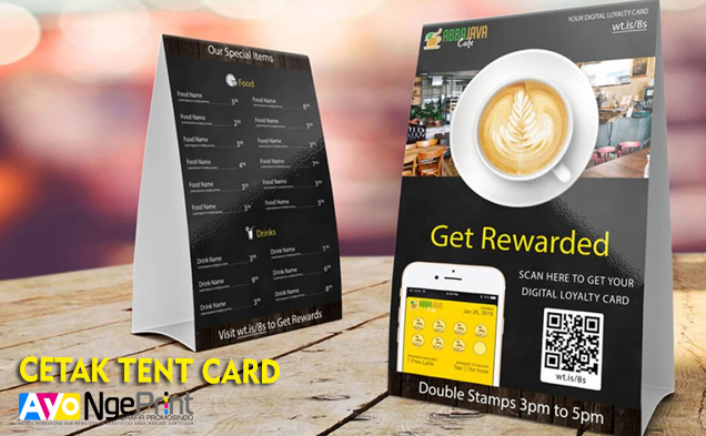 Cetak Tent Card Kertas Display Promosi Segitiga di Lebakwangi Kuningan ...