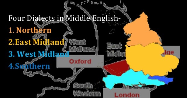English Literature : Middle English Period (Four major dialects ...