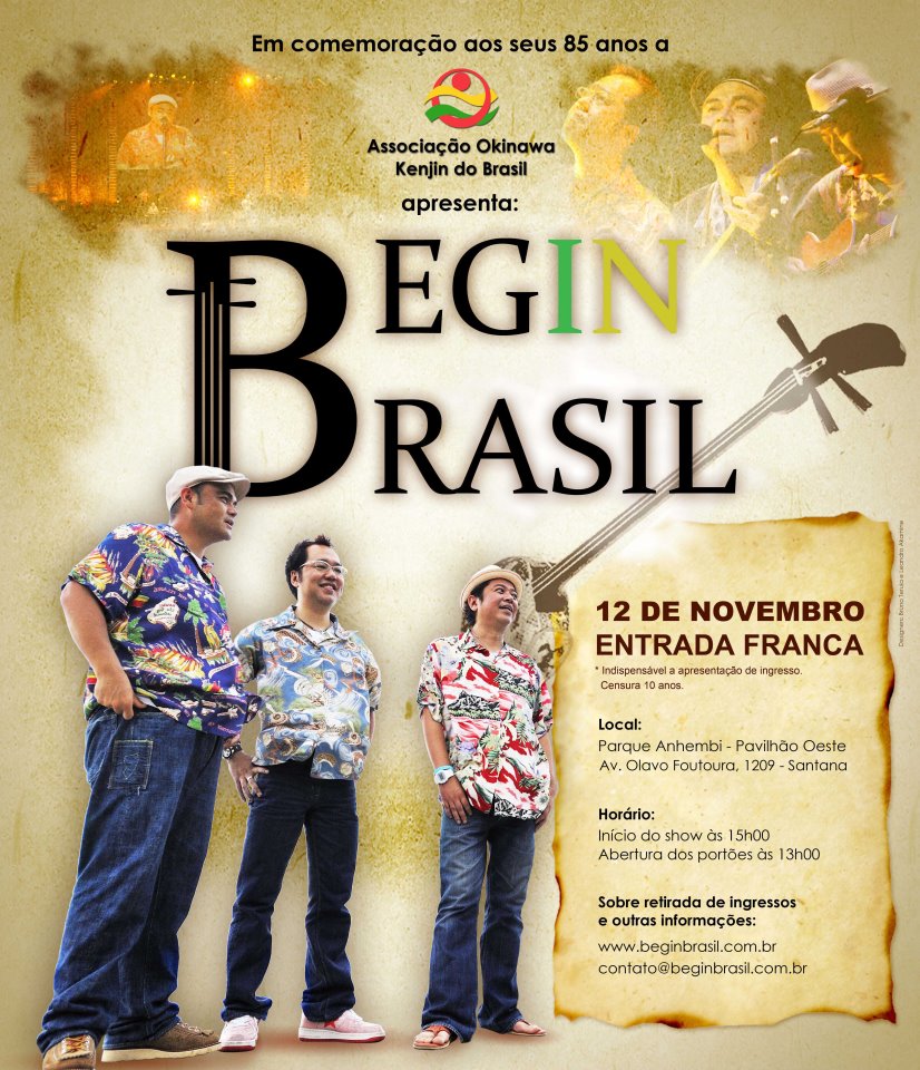 Tesouros da Ilha de Okinawa: Pela 1ª vez no Brasil: Banda BEGIN!!!