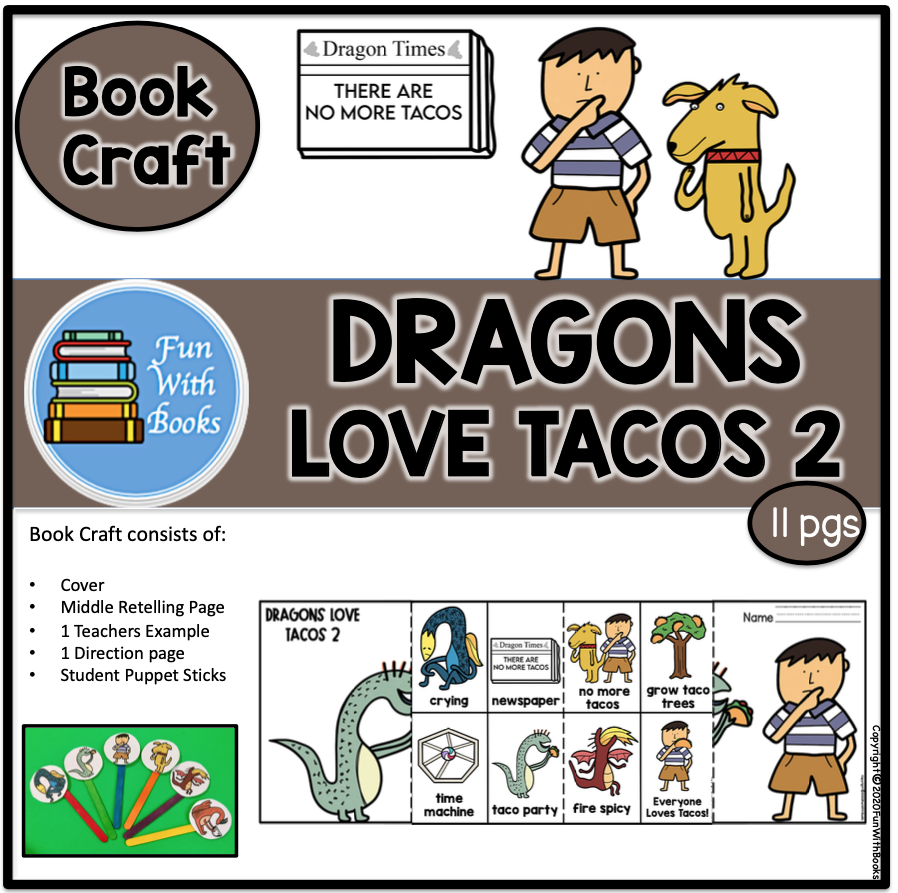 DRAGONS LOVE TACOS 2 BOOK CRAFT ~ Book Units by Lynn