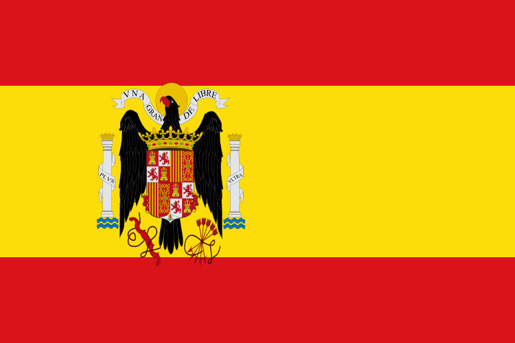 Bandera de España con águila de Franco