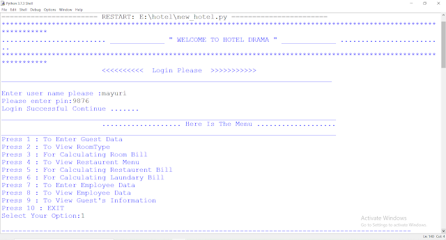 Hotel Management using Python and MySQL