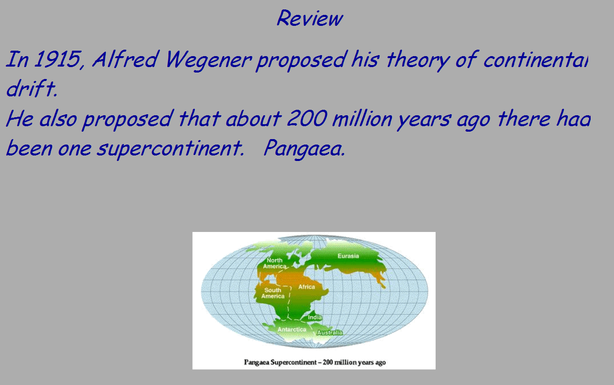 Science 7: Continental drift / Plate Tectonic notes