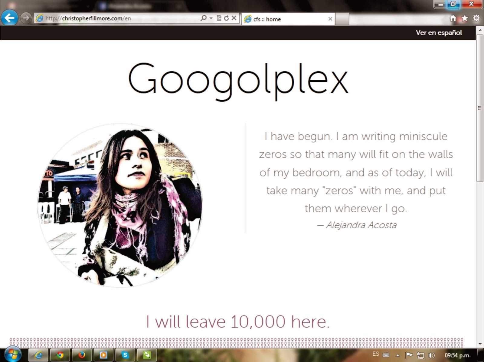 Pensamiento extendido: observaciones y análisis: Escribiéndo un GOOGOLPLEX