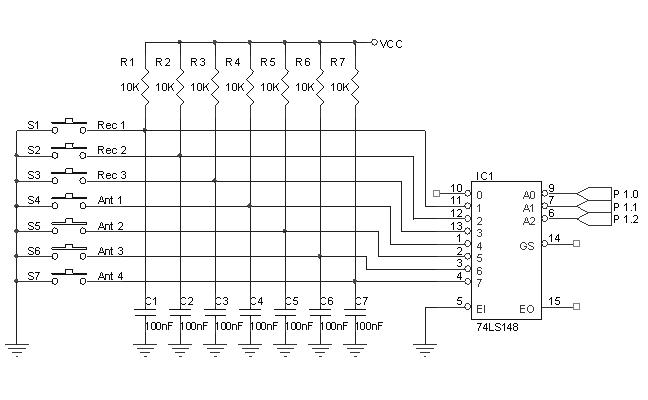Keypad Dengan 8 To 3 Line Priority Encoder 74148