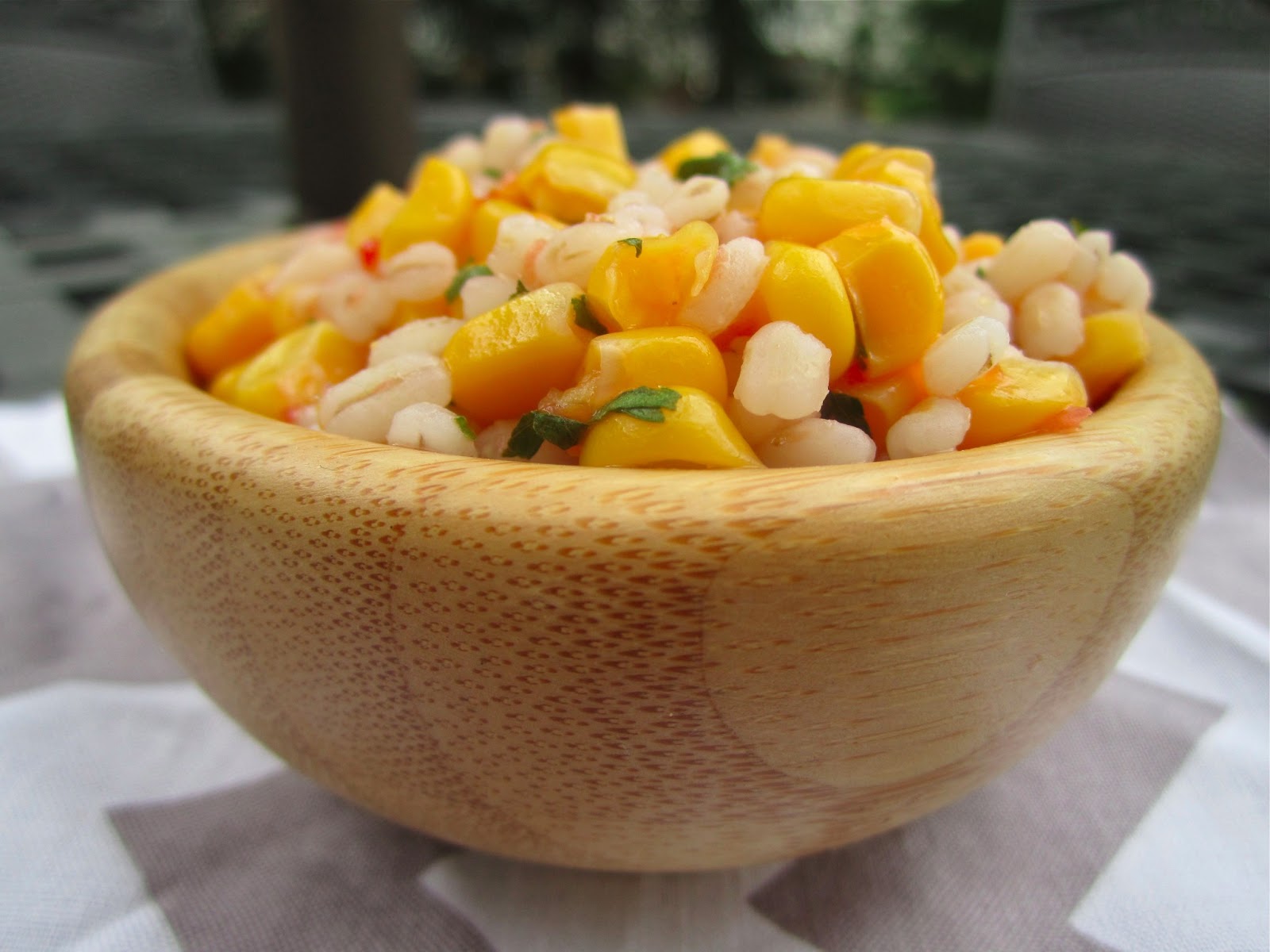 Stephanie Cooks: Corn and Barley Salad with Fresh Tomato Vinaigrette