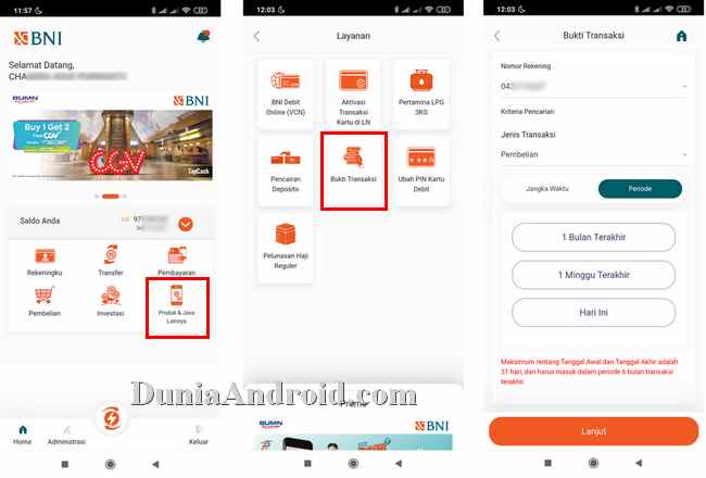 Cara Lihat Nota Token Listrik Hilang di BNI Mobile Banking - Semua ...