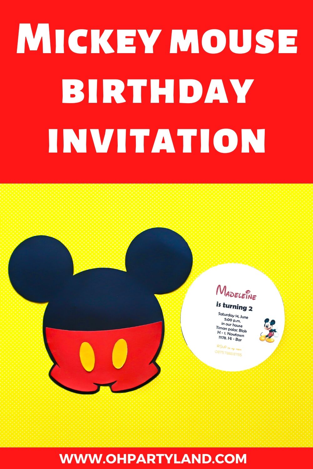 Mickey mouse invitation - oh partyland
