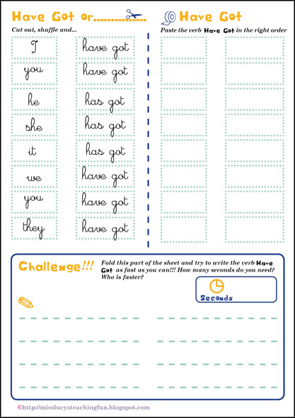 Miss Lucy's Teaching Fun: To Be and Have Got: Worksheets for Children