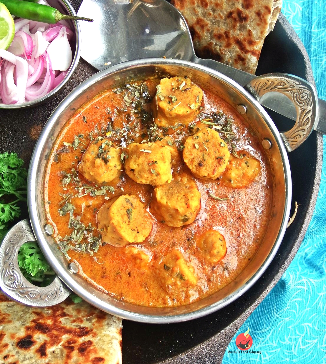 Rajasthani Besan Gatta Curry | Besan Gatte ki Sabzi | Gram Flour ...