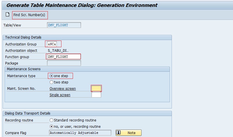 TECHSAP : Creation Of Maintenance View