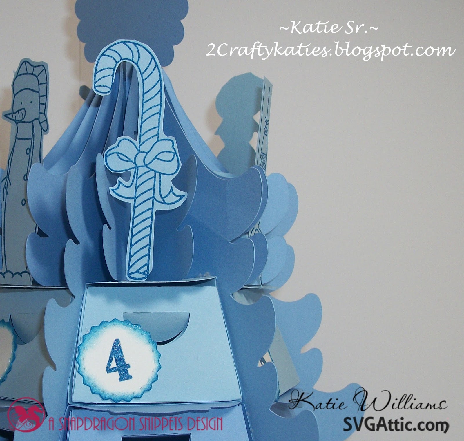 SVG Attic Blog: 3D Advent Christmas Tree - Blue